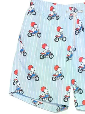 MC2 SAINT BARTH Snoopy-print Striped Swim Shorts