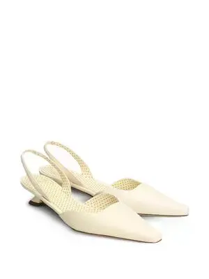 3JUIN Sophie Slingback Kitten-heel Pumps - Neutrals