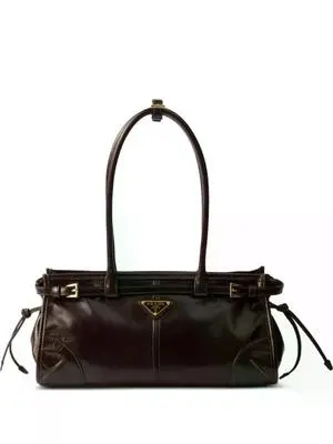 Prada Bonnie Medium Leather Handbag - Brown