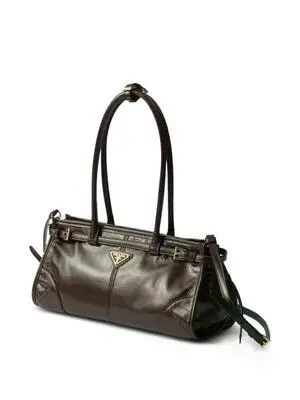 Prada Bonnie Medium Leather Handbag - Brown