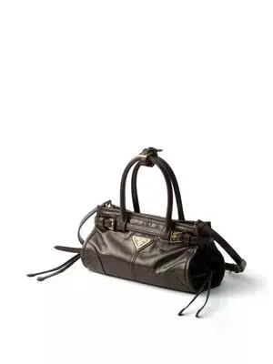 Prada Bonnie Leather Mini Handbag - Brown