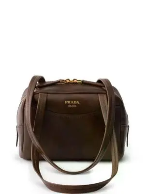 Prada Antiqued Leather Top-handle Mini-bag - Brown