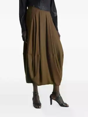 LEMAIRE Crêpe De Chine Viscose Balloon Skirt - Brown