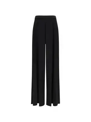 Max Mara Pleated Jersey Palazzo Pants - Black