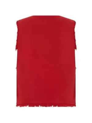 Max Mara Frayed-edge Button-up Gilet
