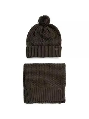 Barbour Waffle-knit Beanie Hat - Green