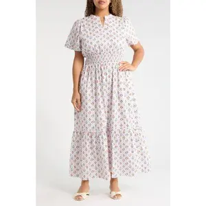 SUGARLIPS Floral Print Poplin Maxi Dress