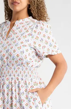 SUGARLIPS Floral Print Poplin Maxi Dress