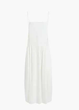 Khaite Adira Cotton Poplin Midi Dress Chalk