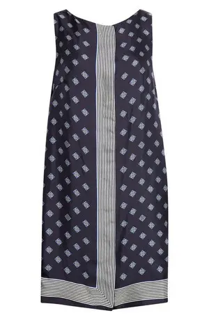 BODE Foyer Diamond Print Silk Minidress