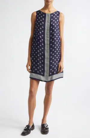 BODE Foyer Diamond Print Silk Minidress