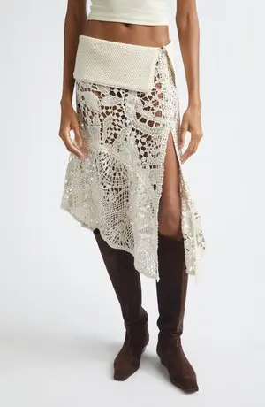 SIEDRES Rita Lace Cover-up Skirt - Ecru