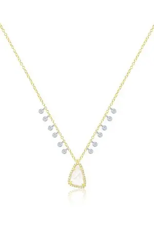 Meira T White Topaz And Diamond Pendant Necklace - Yellow
