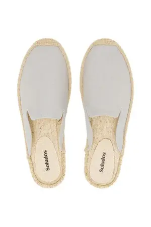 Soludos Canvas Espadrille Mules - Piedra Gray