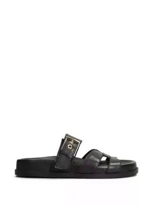 AREZZO Buckle Fastening Leather Flat Sandals