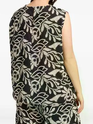 ELENA MIRÒ Leaf-embroidered Sleeveless Top