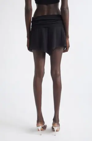 AREA Crystal Waist Cotton Jersey Shorts