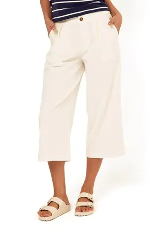 THREADS 4 THOUGHT Mikki Pleated Stretch Twill Crop Pants - White