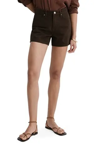 Mango Denim Straight-leg Shorts - Chocolate
