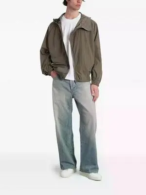 Attachment Asymmetric-zip Hooded Jacket - Brown