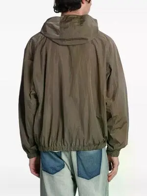Attachment Asymmetric-zip Hooded Jacket - Brown