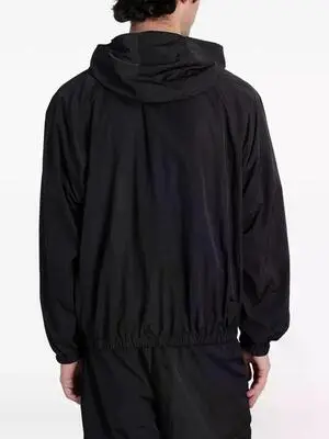 Attachment Asymmetric-zip Hooded Jacket - Black
