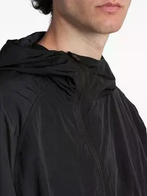 Attachment Asymmetric-zip Hooded Jacket - Black