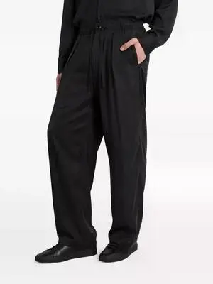 Attachment Pleated Drawstring Straight-leg Trousers