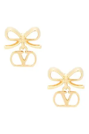 Valentino Garavani Vlogo Signature Dangle Earrings - Oro
