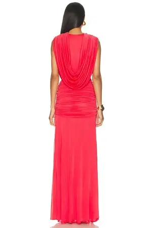 Christopher Esber Ripple Drape Gown - Watermelon