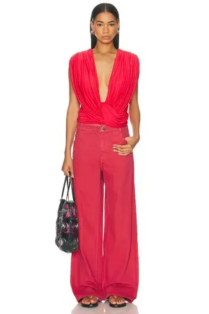 Christopher Esber Ripple Drape Top - Watermelon