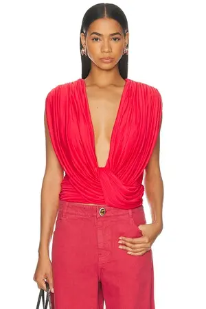 Christopher Esber Ripple Drape Top - Watermelon
