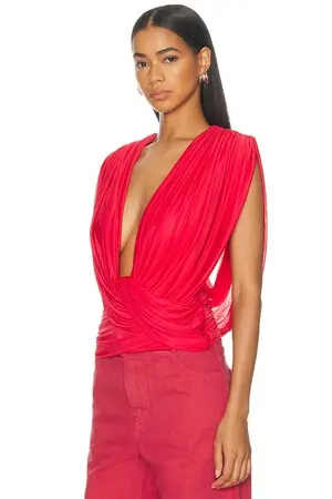Christopher Esber Ripple Drape Top - Watermelon