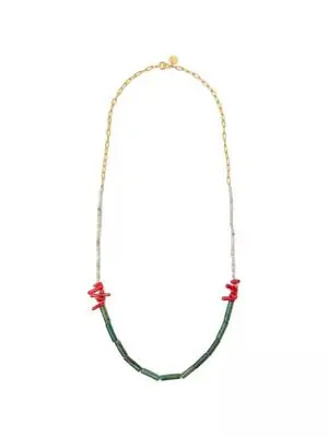 Undercover Beaded Chain Necklace - Gold