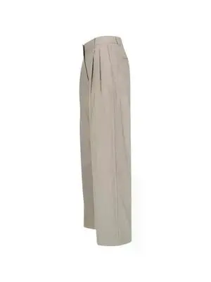 DUNST Pleated Wide-leg Trousers - Neutrals