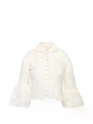 KENZIE KLAMBIE Lace Bell-sleeve Blouse