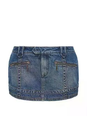 KENZIE KLAMBIE Panelled Mini Skirt With Zip Detail