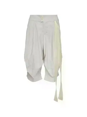 SULTRY VIRGIN Button Fastening Capri Shorts - Grey