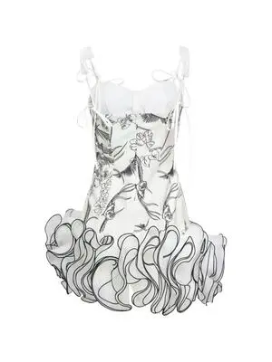 KENZIE KLAMBIE Floral-print Ruffled Mini Dress