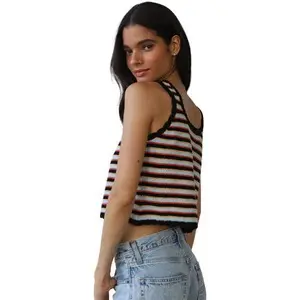 Callahan Crochet Tie Tank Top - Black