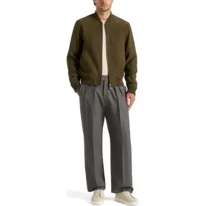 Manière De Voir Arsene Suede Bomber Jacket - Olive