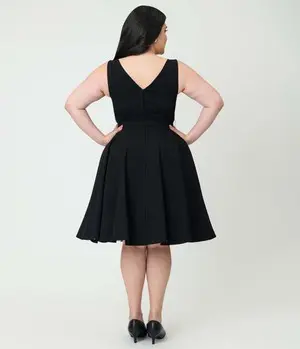 Unique Vintage Belted Devon Swing Dress