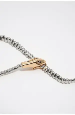 Bimba Y Lola Long Engraved Logo Metal Necklace