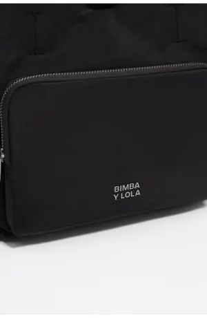 Bimba Y Lola Nylon Pocket Bag With Leather Details - Graphite