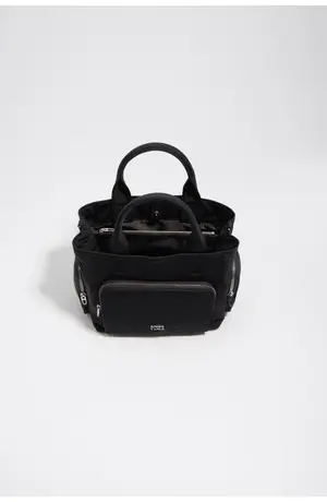 Bimba Y Lola Nylon Pocket Bag With Leather Details - Graphite