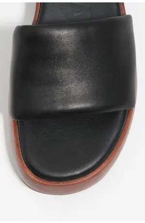 Bimba Y Lola Leather Platform Sandals - Black
