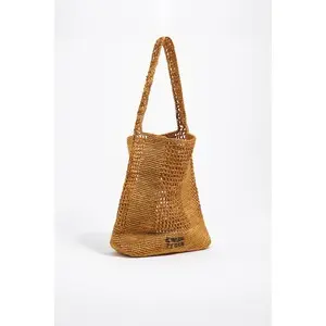 Bimba Y Lola Raffia Shoulder Bag - Gold
