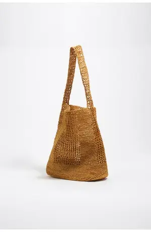 Bimba Y Lola Raffia Shoulder Bag - Gold