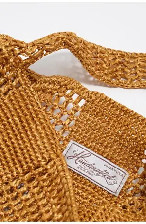 Bimba Y Lola Raffia Shoulder Bag - Gold