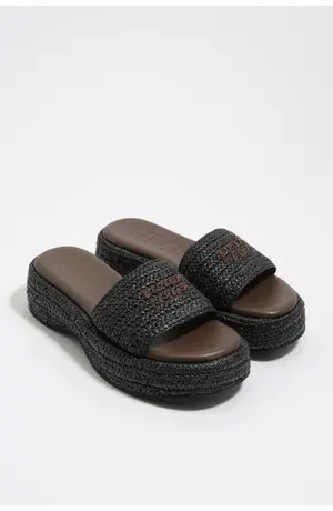 Bimba Y Lola Raffia Platform Sandals